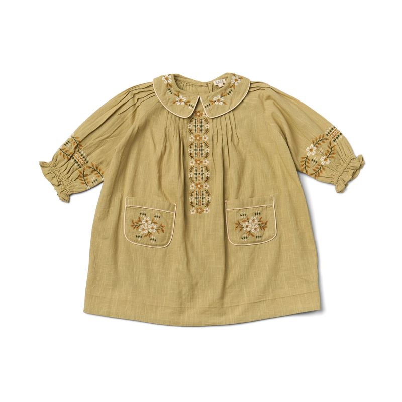 Marie Dress || Faded Moss – Honey Pie Children's Boutique